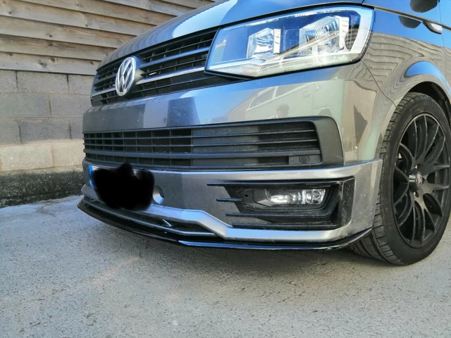 VW TRANSPORTER T6 Sportline Style Plastic Front Lower Bumper + Splitter ...