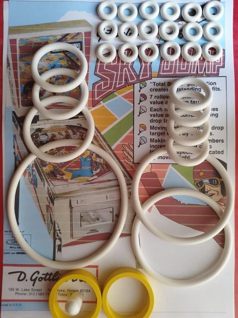 FLIPPER GOTTLIEB-SKY JUMP,FREE Fall-Kit Elastiques -Doigt De Batteur ...