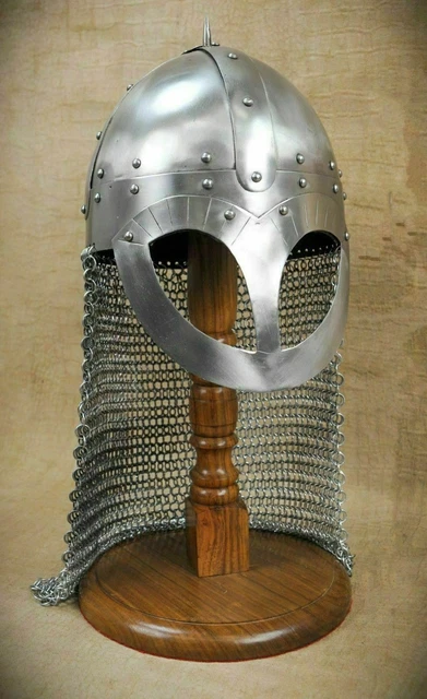 CASQUE VIKING MEDIEVAL Steel Mail Chain Armor 18Gauge Battle Knight ...