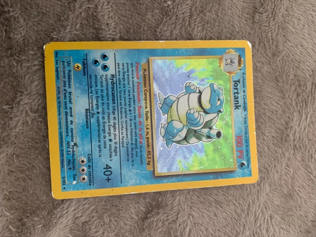 CARTE POKÉMON TORTANK 2/102 Holo Set de Base Edition 2 Wizards FR EUR ...