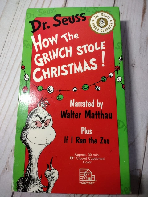 DR. SEUSS VHS Movie Tape Video Classics, How the Grinch Stole Christmas ...