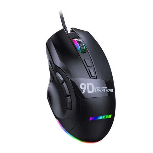 GAMING MOUSE WIRED, Macro Backlit 1200 DPI Ergonomic Optical PC Gaming ...