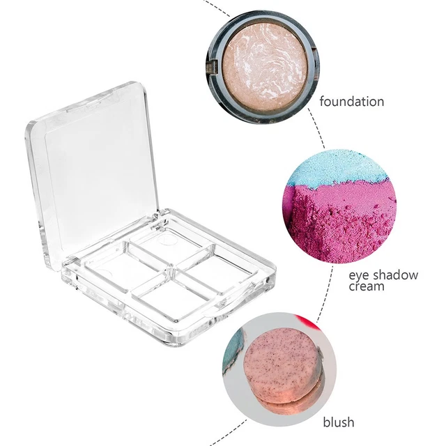 10PCS EYE SHADOW Box 4-grid Sub-packing Box Clear Eyeshadow Storage ...