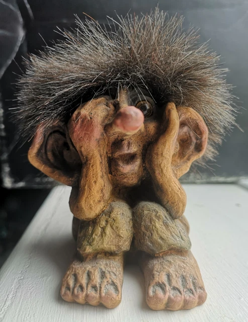 VINTAGE NORWEGIAN NYFORM Lucky Troll. SHY Male Troll Sat. #177 Handmade ...