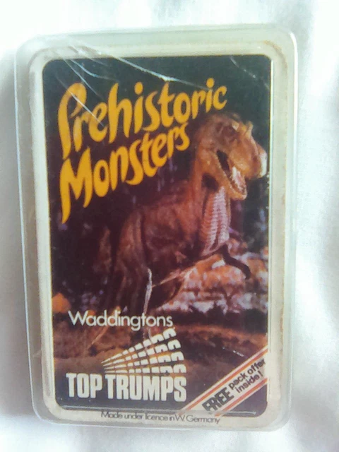 VINTAGE TOP TRUMPS RARE WADDINGTONS PREHISTORIC MONSTERS ( SMALL SIZE ...