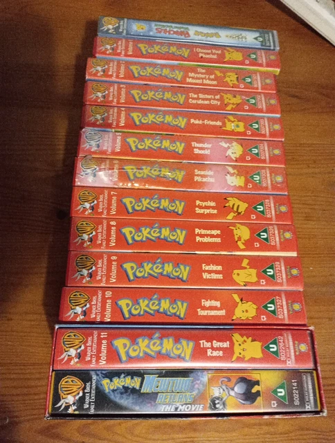 POKEMON 13X VHS bundle volumes 1 2 3 4 5 6 7 8 9 10 11 pikachu winter ...