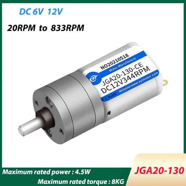 MICRO GEARED MOTOR DC 6V 12V Reduction Reversible Metal Gear 20-833RPM ...