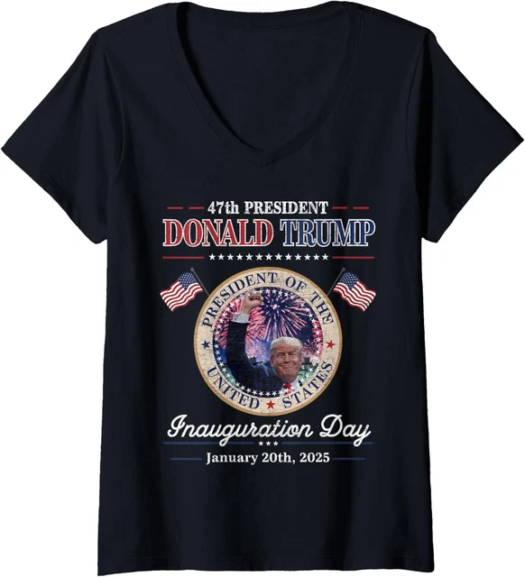 DONALD TRUMP 47TH President Inauguration Day 2025 Supporters V-Neck T ...