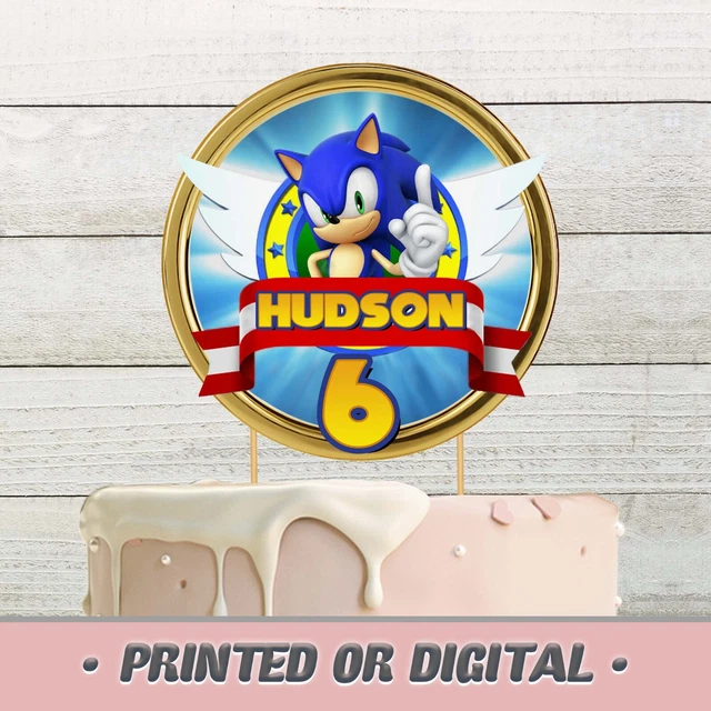 SONIC THE HEDGEHOG Cake Topper Personalised Birthday Party Decoration ...
