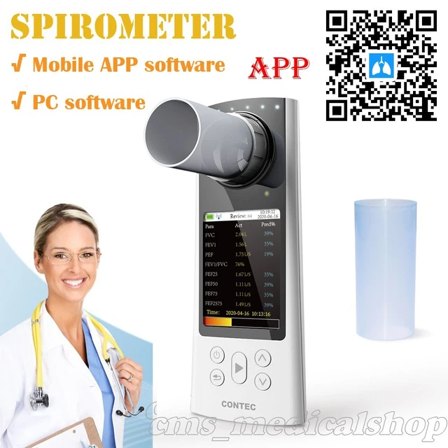 SP80B DIGITAL SPIROMETER Lung Volume Pulmonary Function VC FEV1 PEF ...