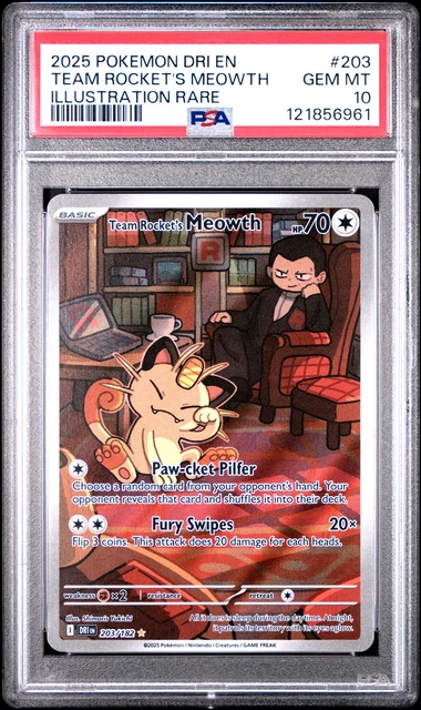 2025 POKEMON DRI En-Destined Rivals #203 Team Rocket's Meowth Psa 10 £147.54 - PicClick UK