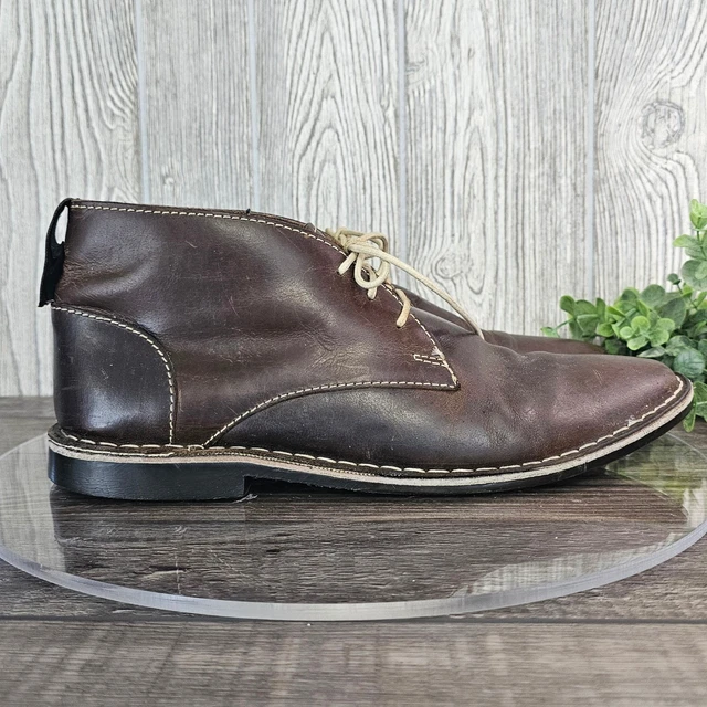 STEVE MADDEN MENS Brown Leather Lace Up Chukka Ankle Boots Casual Dress ...