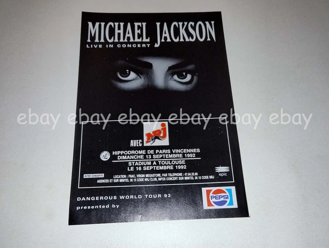 MICHAEL JACKSON DANGEROUS Tour Paris Toulouse concert ad clipping ...