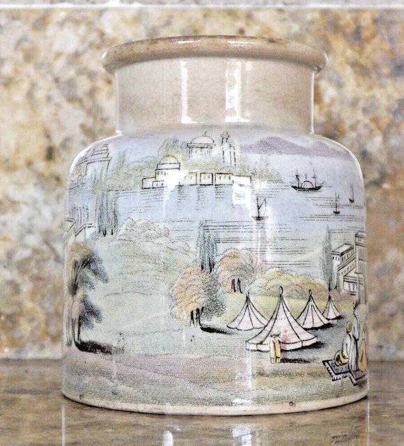 PRATTWARE VICTORIAN PASTE Pot - Constantinople Pictorial Transfer Pratt ...