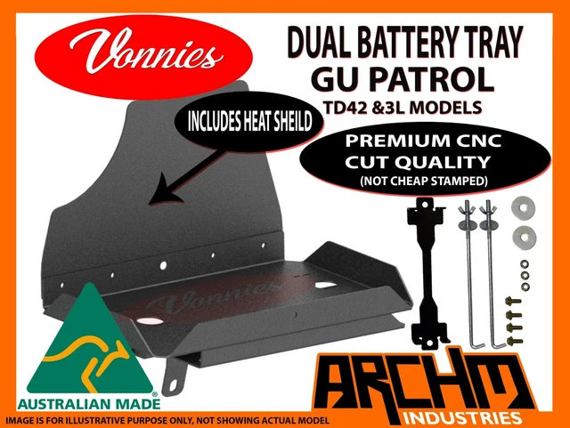 VONNIES DUAL BATTERY Tray System For Nissan Patrol Gu 3.0L 4.2L 100% ...