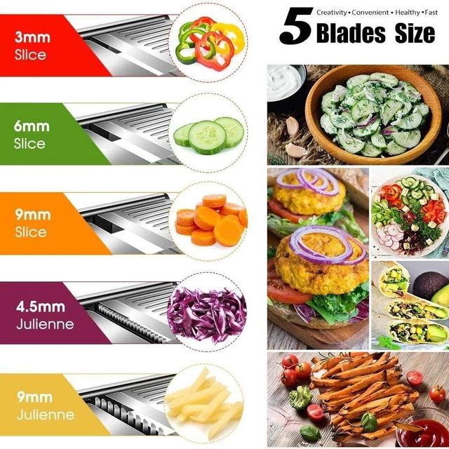 UPDATED PROFESSIONAL MANDOLIN Slicer Vegetable Cutter Food Fruit ...