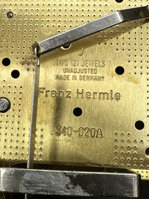 FRANZ HERMLE MANTLE Clock 2 Jewel Unadjusted 340-020A Movement Wind Up ...