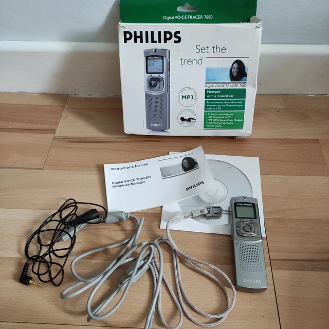 PHILIPS DIGITAL VOICE Recorder Dictaphone Voice Tracer 7675 Boxed FAULTY £1.99 - PicClick UK
