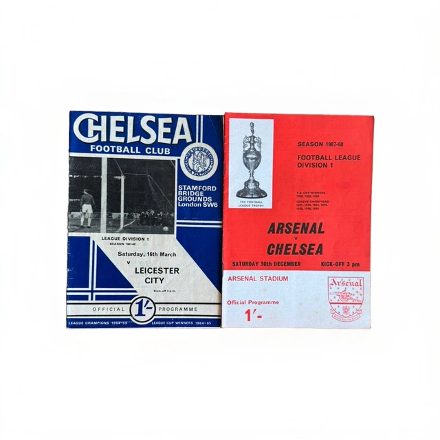 BUNDLE OF 2 Chelsea Programmes Season 1967/68 Various Cond Free UK P&P ...