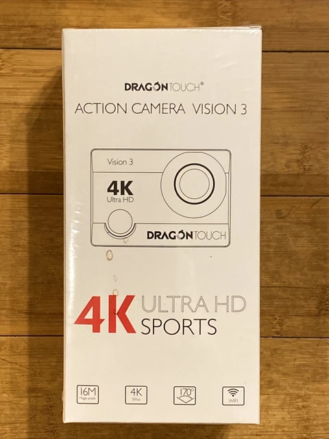 CÁMARA DE ACCIÓN DRAGON TOUCH 4K 16MP Vision 3 Impermeable 170°, ¡NUEVA ...