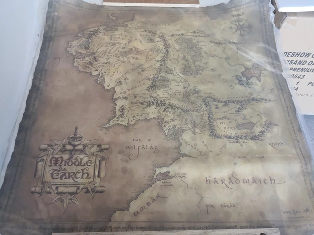 ART PRINT POSTER Lotr Hobbit Lord Of The Rings Map Of Middle Earth ...