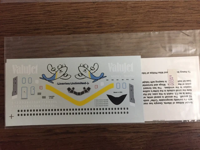 LIVERIES UNLIMITED DECAL 1/144 Airfix Douglas Dc-9-32 Valujet EUR 4,00 ...