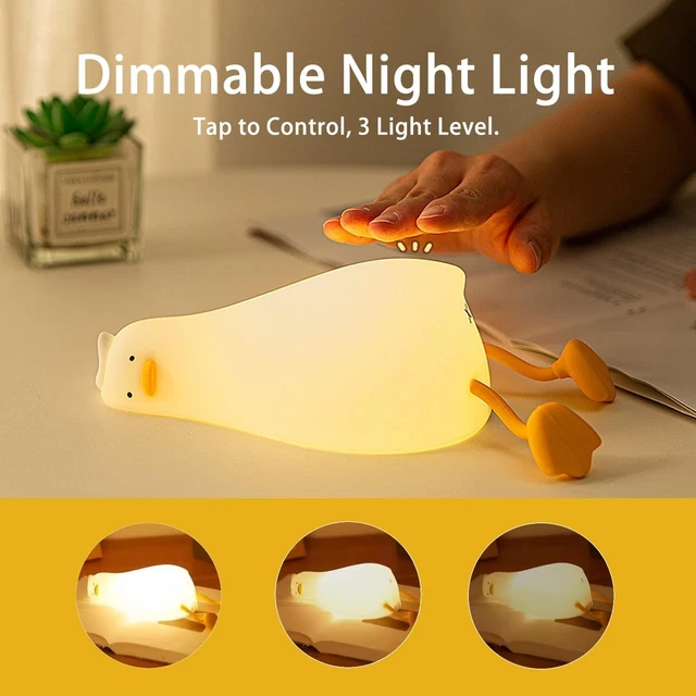 LYING DOWN DUCK LED Night Light Touch Sensitive Rechargeable Nigh Light ...