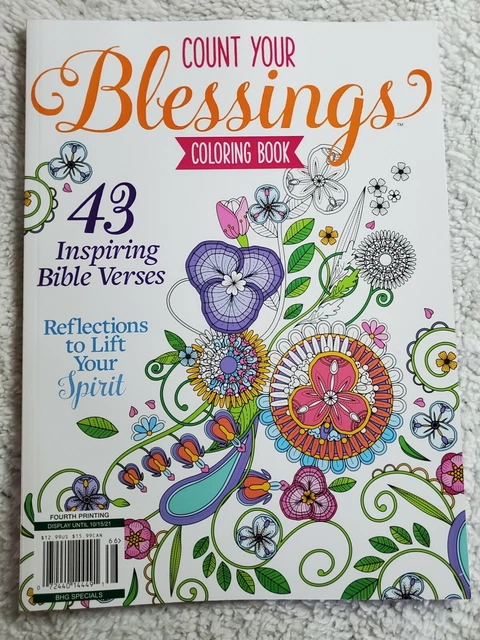 COUNT YOUR BLESSINGS 2022 Coloring Book 43 Inspiring Bible Verses NEW £ ...
