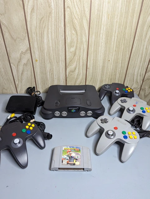 NINTENDO 64 N64 Super Mario Kart System Console 4 Game Controllers OEM ...