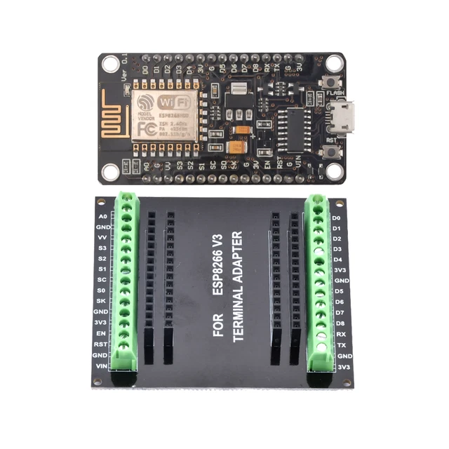 NODEMCU V3 ESP8266 ESP-12E CH340G WIFI USB Development Board Expansion Board EUR 3,08 - PicClick FR