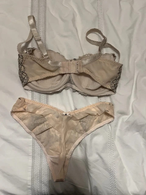 BRAVISSIMO PINK AND black lingerie set Bra 32f Briefs Medium £8.00 ...