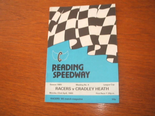 SPEEDWAY PROGRAMME READING Racers v Cradley Heath 22 April 1985 $3.28 ...