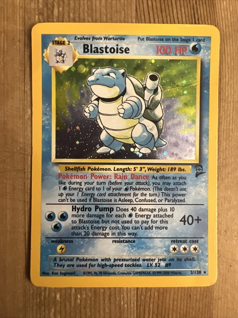 POKÉMON TCG BLASTOISE Base Set 2 2/130 Holo Unlimited Holo Rare DMG $69 ...