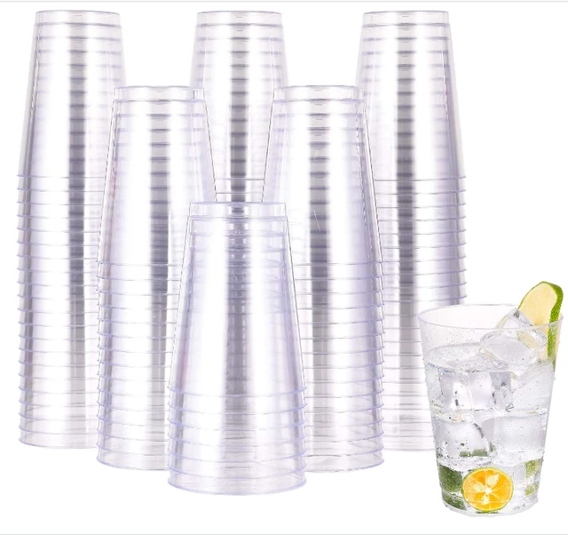 12 OZ CLEAR Disposable Plastic Cups Heavy-duty Party Glasses for ...
