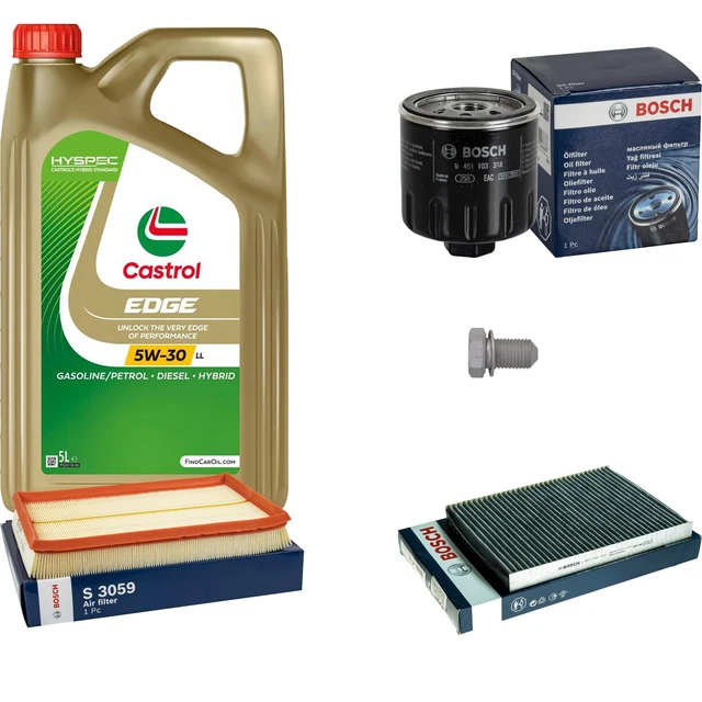 BOSCH INSPECTION SET 5 L castrol edge 5W-30 Ll pour Seat Leon 1.6 EUR ...