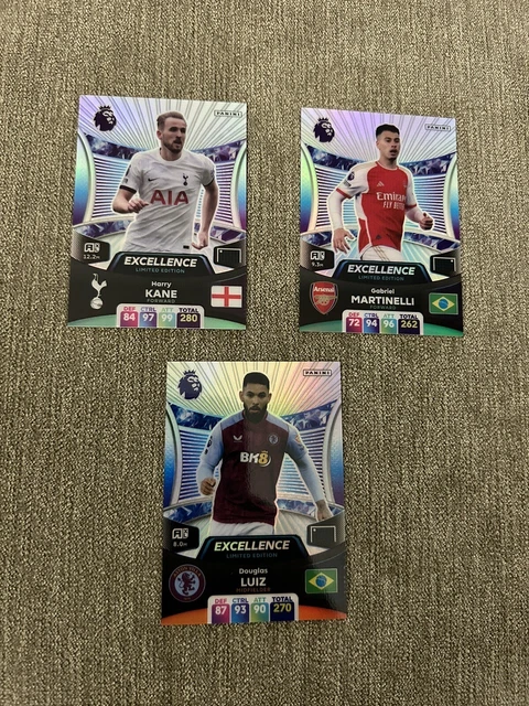 KANE, MARTINELLI, DOUGLAS Luiz - 3x Panini Adrenalyn 2024 Excellence ...