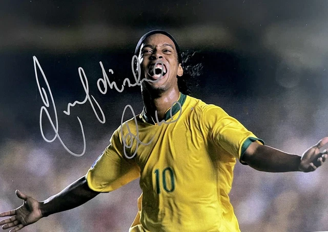 RONALDINHO SIGNED FC Barcelona Autógrafo Futbol Soccer Autograph Brazil ...