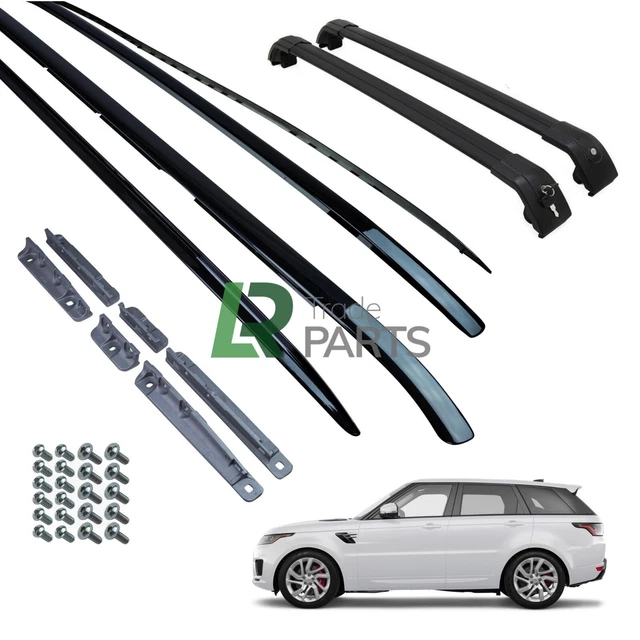 RANGE ROVER SPORT L494 Black Roof Rails & Cross Bars Kit Oem Style ...