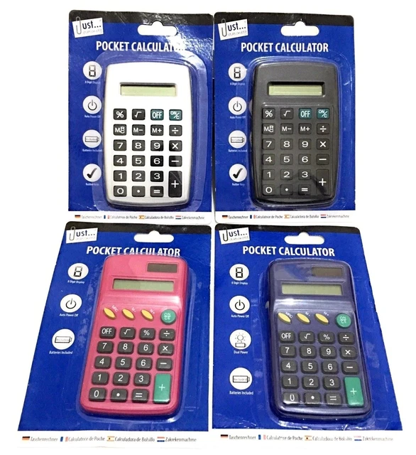 POCKET SIZE CALCULATOR Handy Size 8 Digit Display For School Office and ...