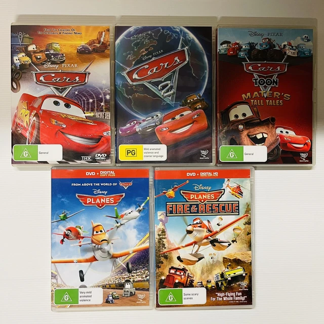 DISNEY PIXAR CARS & Planes DVD Bundle Of 5, PAL, Region 4, VGC, Free ...