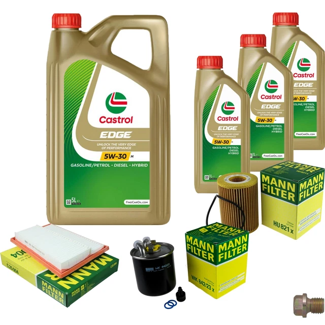 MANN-FILTER INSPECTION SET 8L castrol edge 5W-30 M pour Mercedes Classe ...