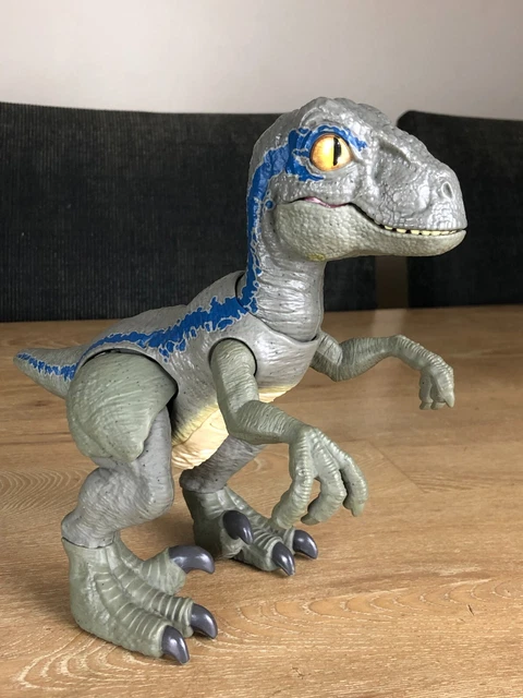JURASSIC WORLD DINO Rivals Primal Pal Blue Velociraptor Dinosaur Figure ...