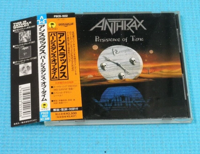 ANTHRAX PERSISTANCE OF Time avec Bonus 1990 OOP CD Japon PSCD-1032 OBI ...