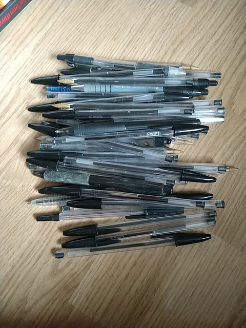 BUNDLE OF 50 Black Ballpoint Pens Medium Point 1.0 mm £4.99 - PicClick UK