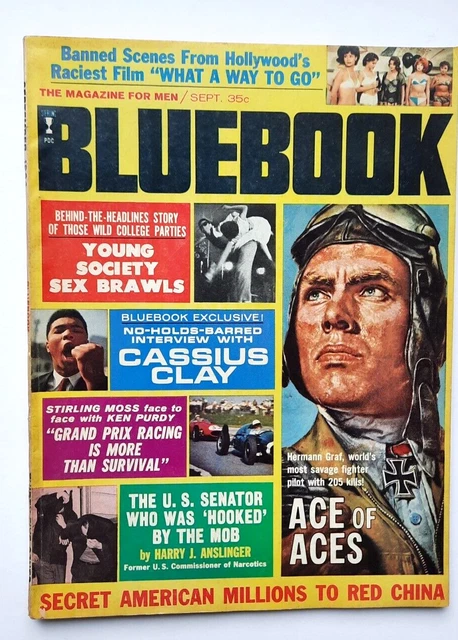 Bluebook Magazine September 1964 Cassius Clay Sex Brawls Ace Of Aces £