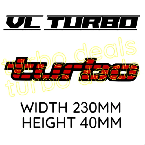 HOLDEN VL TURBO Logo Vinyl Sticker Red & Black Commodore Calais Bt1 Car ...