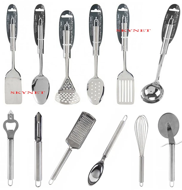 PREMIUM CUISINE USTENSILE Set Acier Inoxydable Turner Louche Broyeur ...