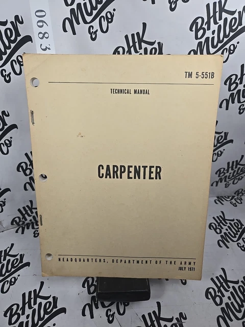 1971 DEPARTMENT OF the Army Headquarters Technical Manual Carpenter TM ...