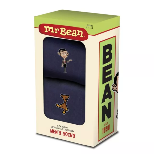 MR BEAN MR Bean Teddy Socks Box Set One Size UK 7-11 NEW OFFICIAL £16. ...