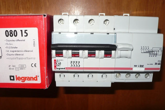 DISJONCTEUR DIFFERENTIEL 4POLES 63A 30mA TETRAPOLAIRE 63AMPERE 4P. LEGRAND TRI+N EUR 149,00 ...